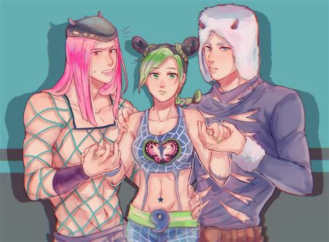 Kujo Jolyne Narciso Anasui And Weather Report Jojo No Kimyou Na