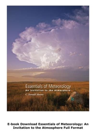 E Book Download Essentials Of Meteorology An Invitation To The Atmosphere Full Format