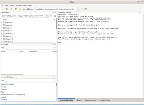 2 Overview Of Gnu Octaves Main Window Download Scientific Diagram
