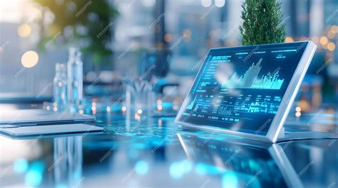 Modern Business Analytics Data Visualization On Screen Premium Ai Generated Image