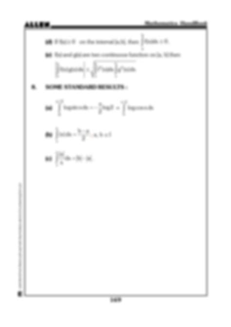 Solution Definite Integration Formulaeshort Notes In English Studypool