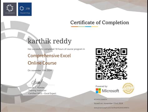 Karthik Reddy On Linkedin Completed Excel Course