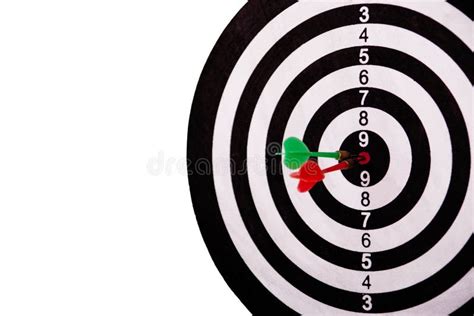 Close Up Of A Target With Concentric Circles Labeled With Points Stock
