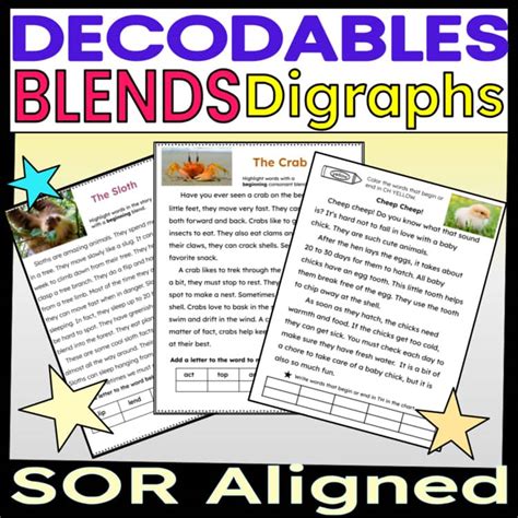 Decodable Reading Passages First Grade With Consonant Blends And Digraphs