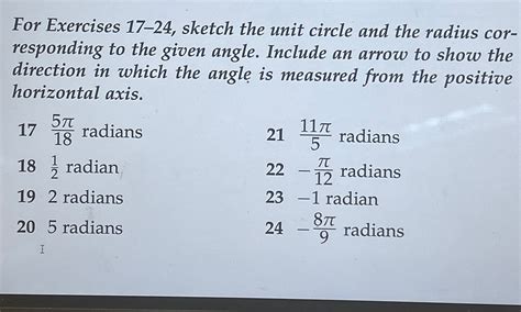 Solved For Exercises Sketch The Unit Circle And The Chegg
