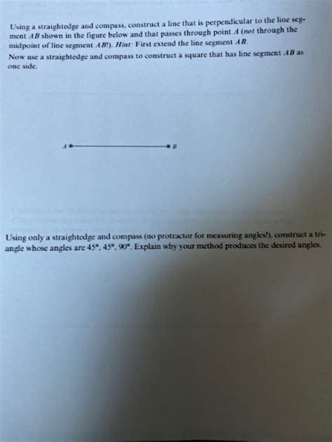 solved using a straightedge and compass construct a line