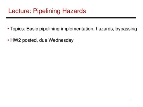 PPT Lecture Pipelining Hazards PowerPoint Presentation Free Download ID 9642305