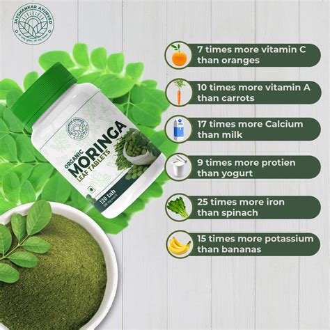 Moringa Leaf Tablets 120 Tablets Natural Ayurvedic Supplement For