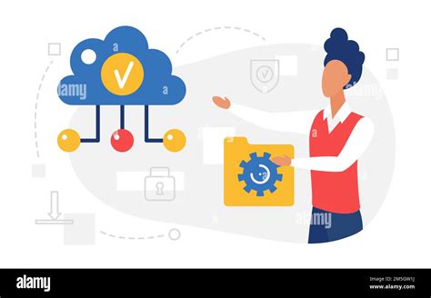 Cloud Computing And Web Service Vector Illustration Cartoon Man User