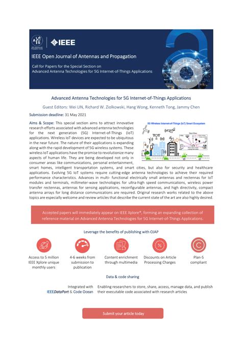 Pdf Advanced Antenna Technologies For 5g Internet Of Things Applications Special Section On