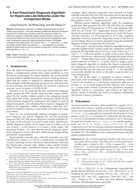 Pdf A Fast Pessimistic Diagnosis Algorithm For Hypercube Like