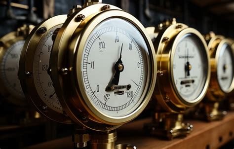 A Row Of Four Clocks All Of Which Are Gold And White Premium Ai Generated Image