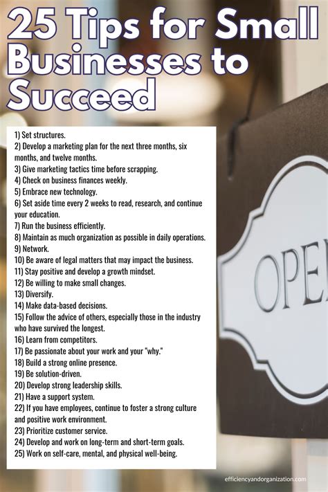 25 Tips For Small Businesses To Succeed Small Business Advice Small Business Planner