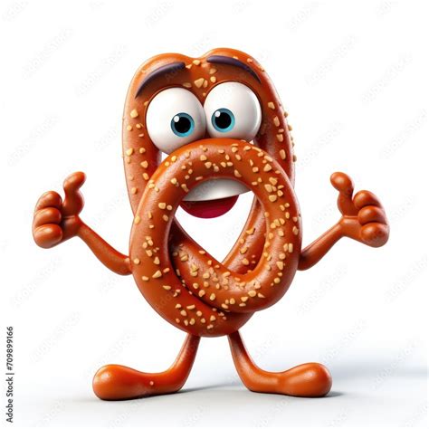 Cute Pretzel Character With Eyes German Pastries Bread Kalach