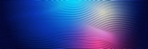 추상 네온 스타일 블루 와이드 배너 디자인 배경 진한 파란색 기술 기하학적 배경 벡터 일러스트와 함께 추상 3d 배너 디자인 프리미엄 벡터