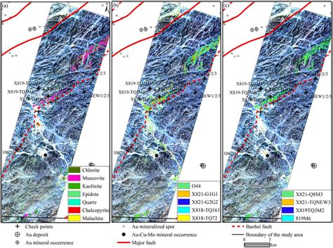 alteration minerals extracted from hyperion data by using matched
