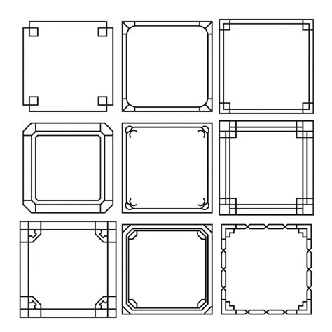 장식 프레임 세트 무료 벡터