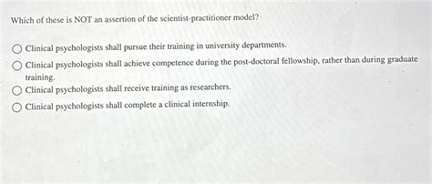 Solved Which Of These Is NOT An Assertion Of The Chegg Com