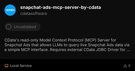 Snapchat Ads Mcp Server By Cdata M · Lobehub Snapchat Ads Mcp Server By Cdata M · Lobehub
