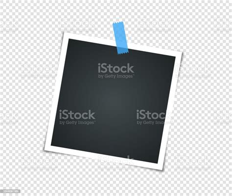 접착제 테이프가있는 빈 빈티지 사진 프레임 사진 사실적인 모형 사진에 대한 복고풍 템플릿 일러스트레이션 벡터 0명에 대한 스톡 벡터 아트 및 기타 이미지 Istock