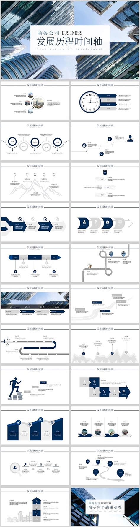 商务公司发展历程时间线ppt模板