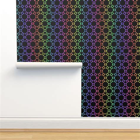 Sparkly Rainbow Clover Wallpaper Spoonflower
