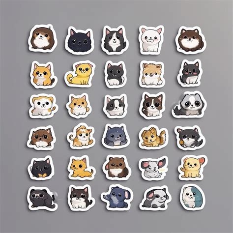 Free Photo Cat Stickers Cat Vector Illustration Premium Ai Generated