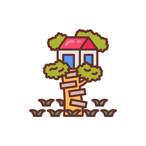 Tree House Icon In Vector Illustration Vector Art At Vecteezy