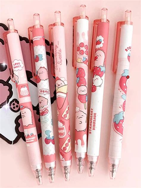 Cute Black Ink Ballpoint Pen Strawberry Pens Cute Kawaii Pen Gel