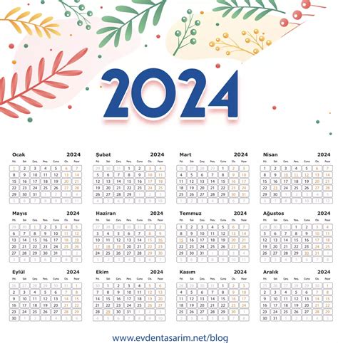 2024 Vektörel Türkçe Takvimler Grafik And Web Tasarım Blog