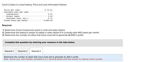 Solved 1 Should Be Rounded 2 Decimal Places 2 And 3 Should Be