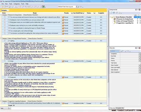 Green Business Checklist To Do List Organizer Checklist PIM Time