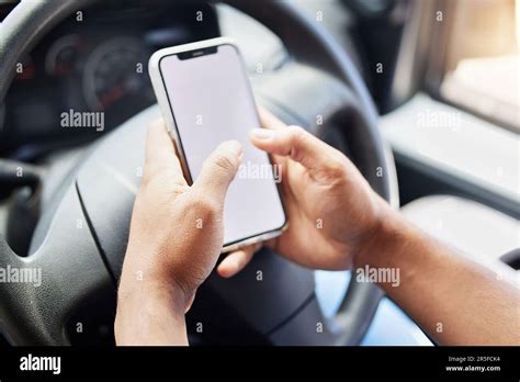 Mockup Phone Screen And Hands Of Man In Care For Website Communication And Social Media App