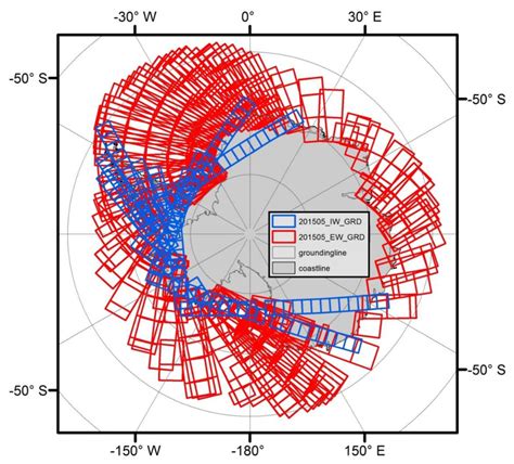 Spatial Coverage Of Sentinel 1a Images From Extra Wide Ew And