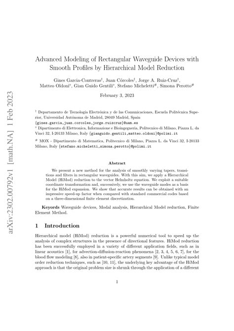 Pdf Advanced Modeling Of Rectangular Waveguide Devices With Smooth
