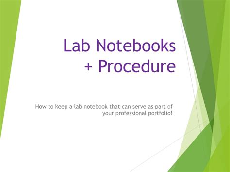 PPT Lab Notebooks Procedure PowerPoint Presentation Free Download ID 8724791