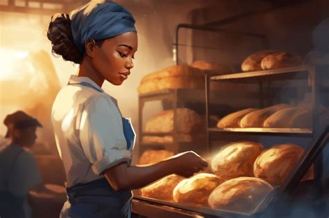 Premium Ai Image A Woman Working In A Bakery Making Bread Private Bakery Fresh Bread Every Morning