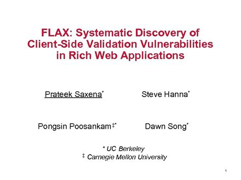 Flax Systematic Discovery Of Client Side Validation Vulnerabilities In