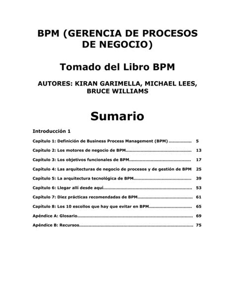 Bpm Gerencia De Procesos De Negocio