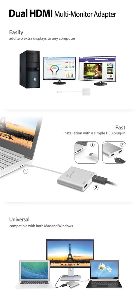 J5create Usb 30 To Dual Hdmi Multi Monitor Adapter Jua365 Buy Best