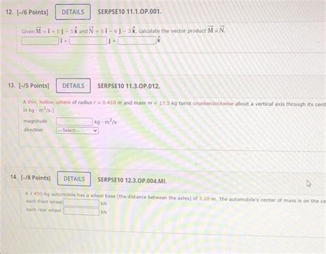 Solved Points DETAILS SERPSE OP Given Chegg Com