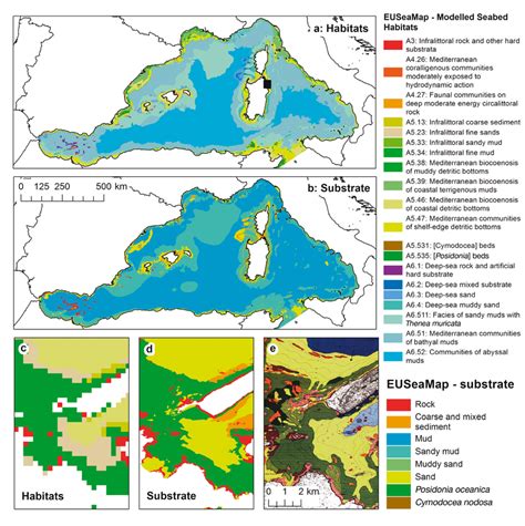 Eunis Modeled A Seabed Habitats And B Seabed Substrate For The Download Scientific Diagram