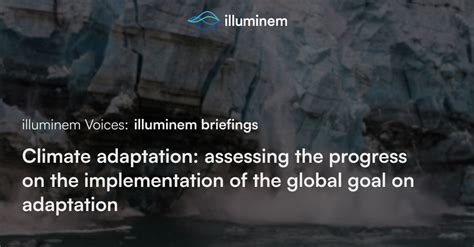 Climate Adaptation Assessing The Progress On The Implementation Of The Global Goal On