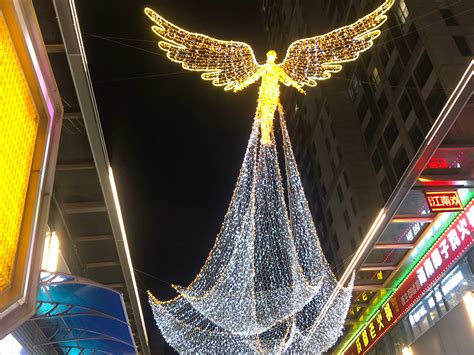 天使翅膀造型灯定制网红灯户外美陈灯饰画夜景商场楼体商场美陈文旅亮化 站酷zcool