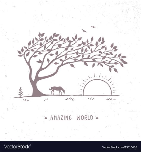 Landscape Tree Royalty Free Vector Image VectorStock
