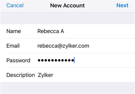 IMAP Configuration For Iphone IPad Zoho Mail