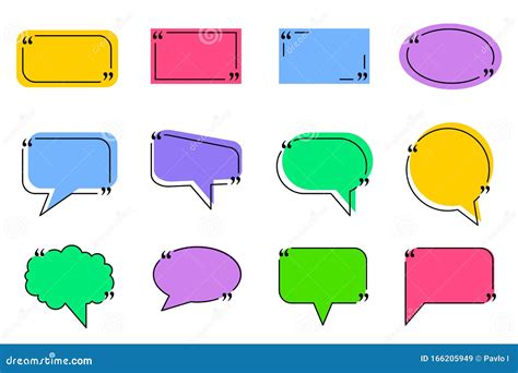 Set Quote Box Frame Texting Quote Blank Template Boxes Bubble Blog