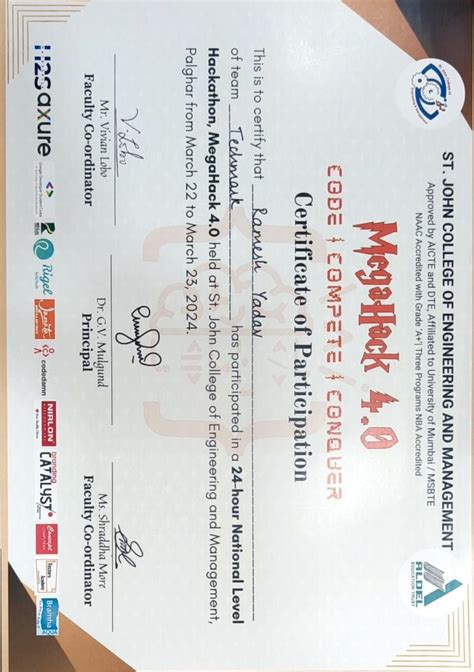 Ramesh Yadav On Linkedin Hackathon Teamwork Innovation Megahack Sjcem