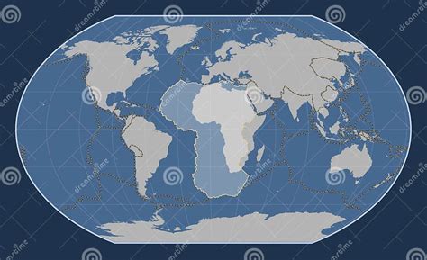 African Tectonic Plate Contour Kavrayskiy Vii Boundaries Stock Illustration Illustration Of