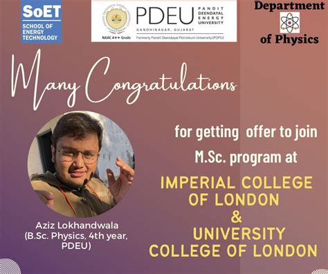 Department Of Physics Pdeu On Linkedin Pdeu Bsc Msc Physics Research Careerinscience